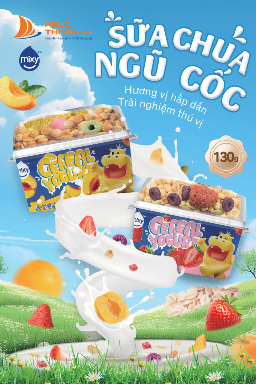 Sữa chua ngũ cốc vị cacao mix bánh quy mini MIXY 170 G